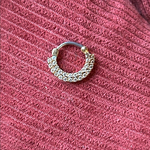 Jewelry | Gold And Silver Rhinestone Septum Ring | Poshmark
